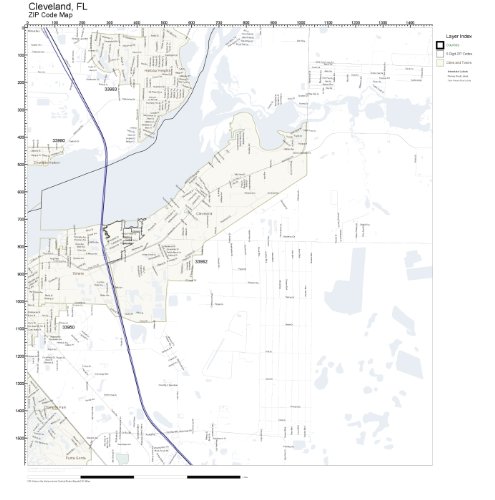 ZIP Code Wall Map of Cleveland, FL ZIP Code Map Not Laminated: Amazon ...