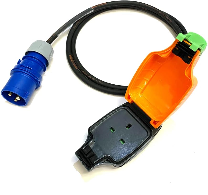 16 Amp Plug to 32 Amp Socket Adaptor - PCE Blue - Heavy Duty H07RN-F ...