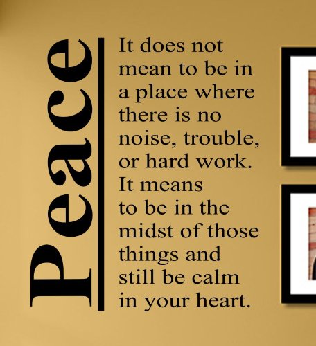 Amazon.com: Peace it does not mean to be in a place where there is no ...