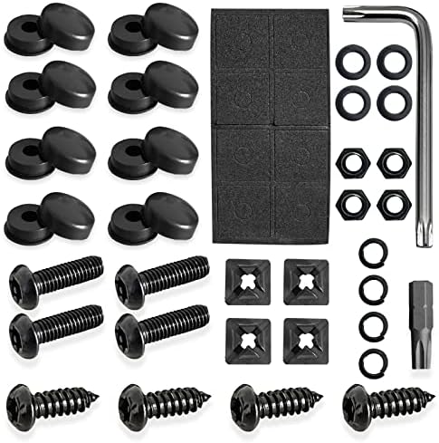 Amazon.com: Black License Plate Screw Caps - High Gloss Finish Screw ...