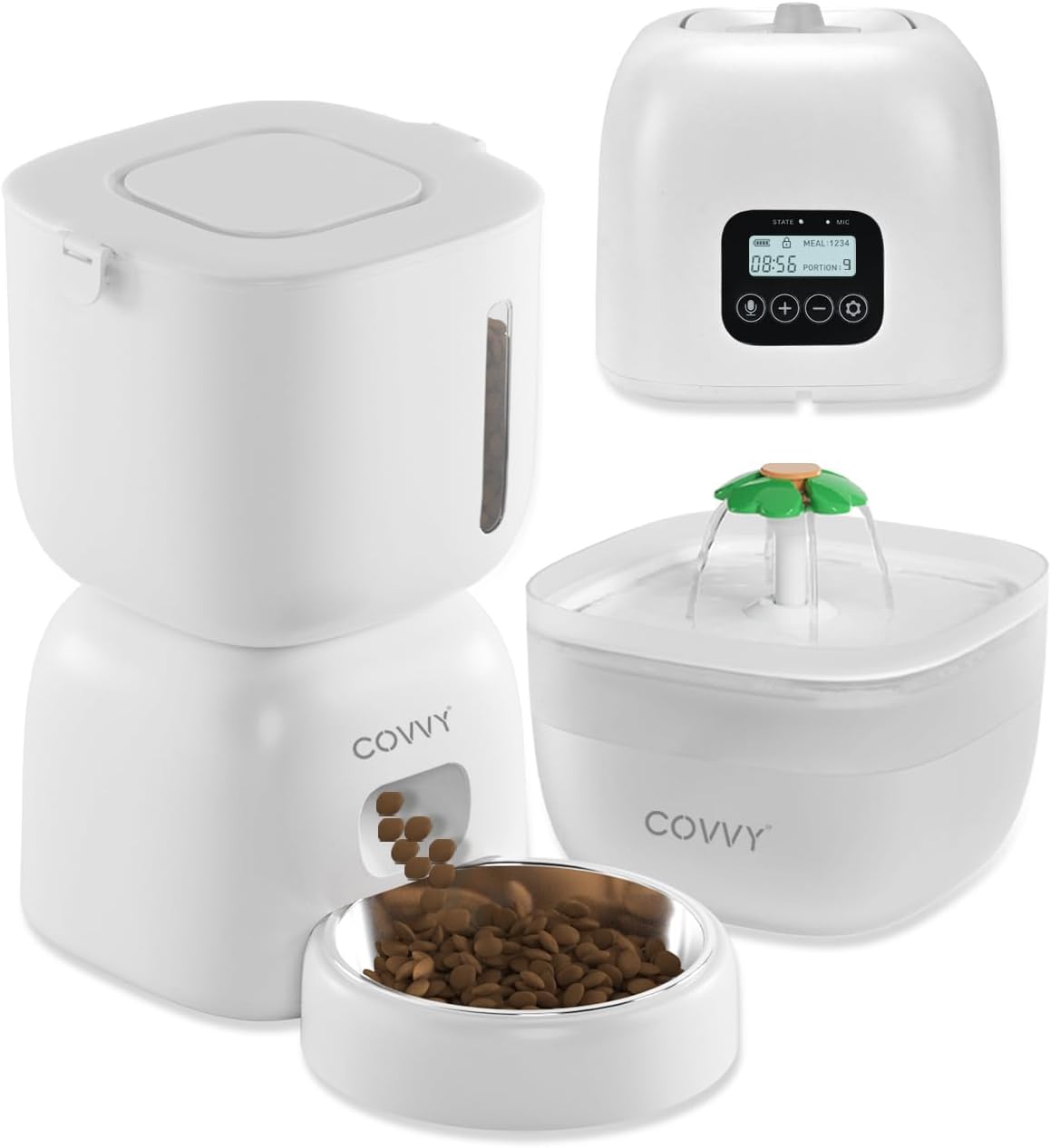 Amazon.com : Automatic Cat Feeder and Cat Water Dispenser, Cat Food ...