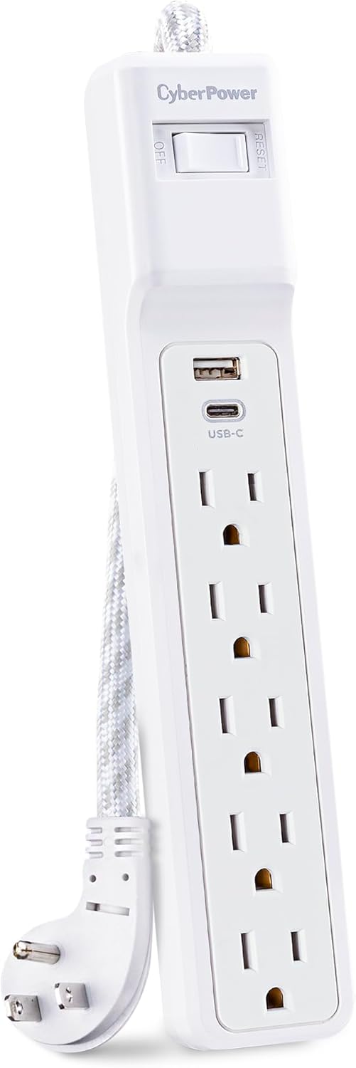 Amazon.com: CyberPower P504UC Surge Protector, 500J/125V, 15A, 5 ...
