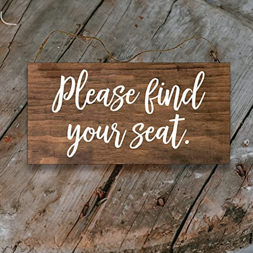 Amazon.com: Agriism Please Find Your Seat Sign - Rustic Ring Bearer ...