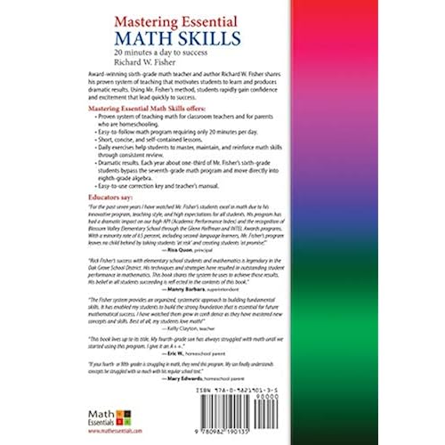 Snapklik.com : Mastering Essential Math Skills Book 2: Middle Grades/High School