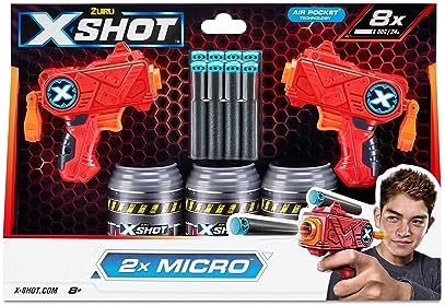 XSHOT Excel Double Micro Blaster Combo Pack (8 Darts, 3 Cans) by ZURU ...