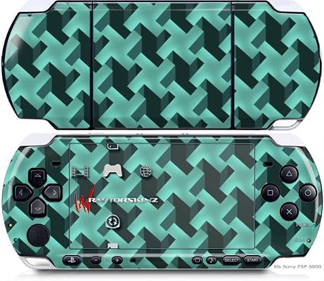 Amazon.com: Sony PSP 3000 Decal Style Skin - Retro Houndstooth Seafoam ...