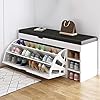 Amazon.com: albbwywj Shoe Storage Table with flip Drawers, Bench with ...