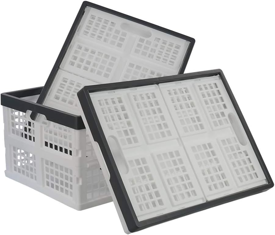 Amazon.com: Teyyvn 3-Pack 30 L Plastic Stackable Collapsible Storage ...