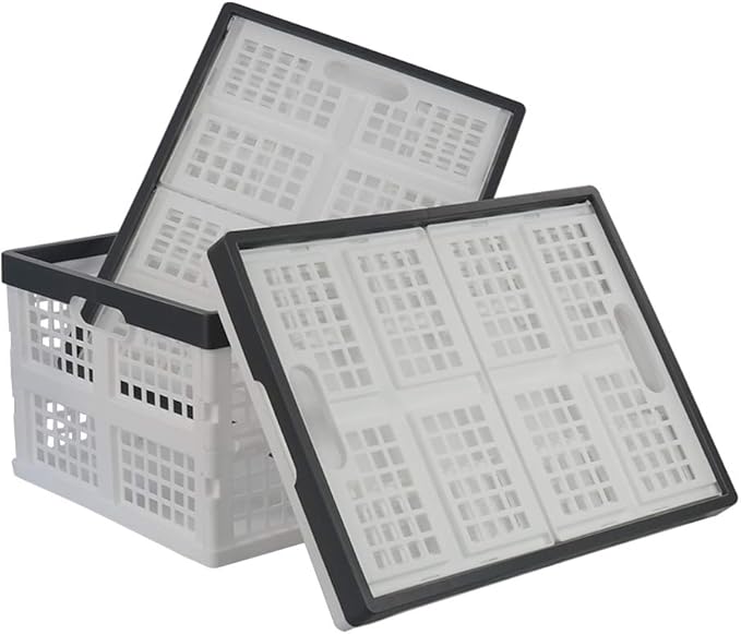 Amazon.com: Teyyvn 3-Pack 30 L Plastic Stackable Collapsible Storage ...