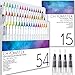 Amazon.com: CHROMATEK 54 Watercolor Pens Set | Including 15 Page Pad ...
