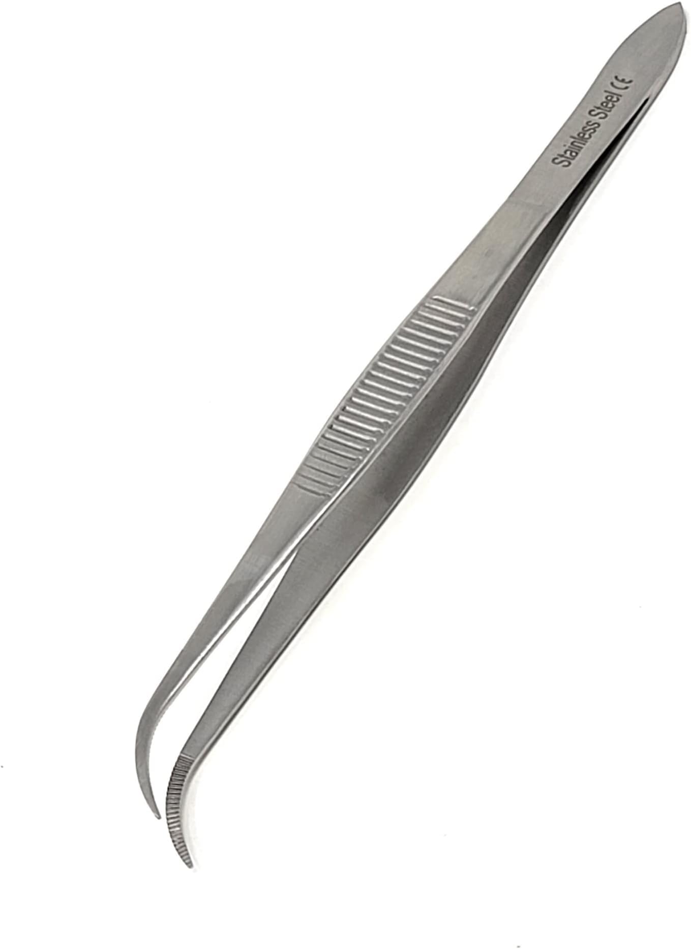 Amazon.com: Iris Eye Dressing Forceps 4.5", Half Curved, Serrated Tips ...