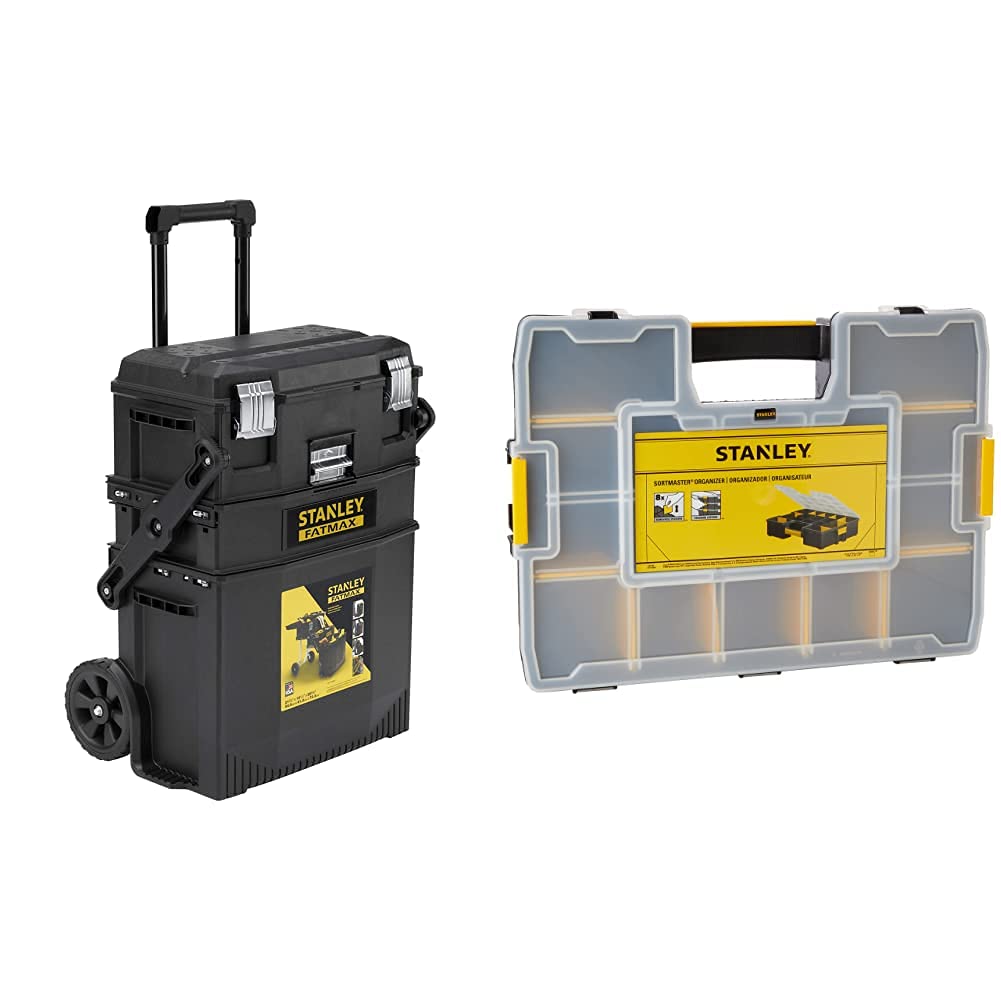 Stanley Fatmax Cantilever Rolling Toolbox Trolley 4 Level Workstation ...