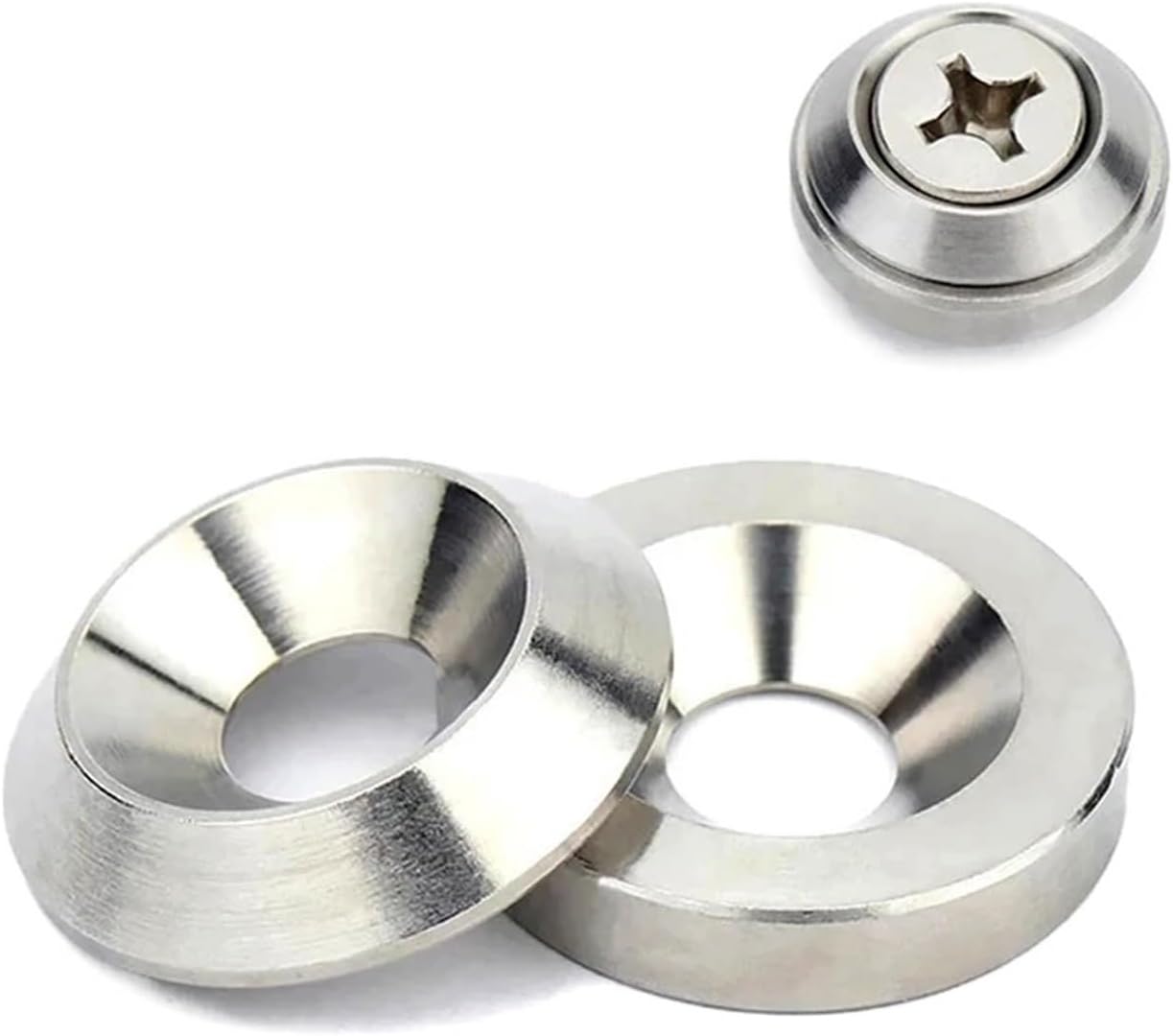 Amazon.com: Oikabio Arandela avellanada M3 M4 M5 M6 M8 M10 Junta plana sólida cóncava y convexa ...