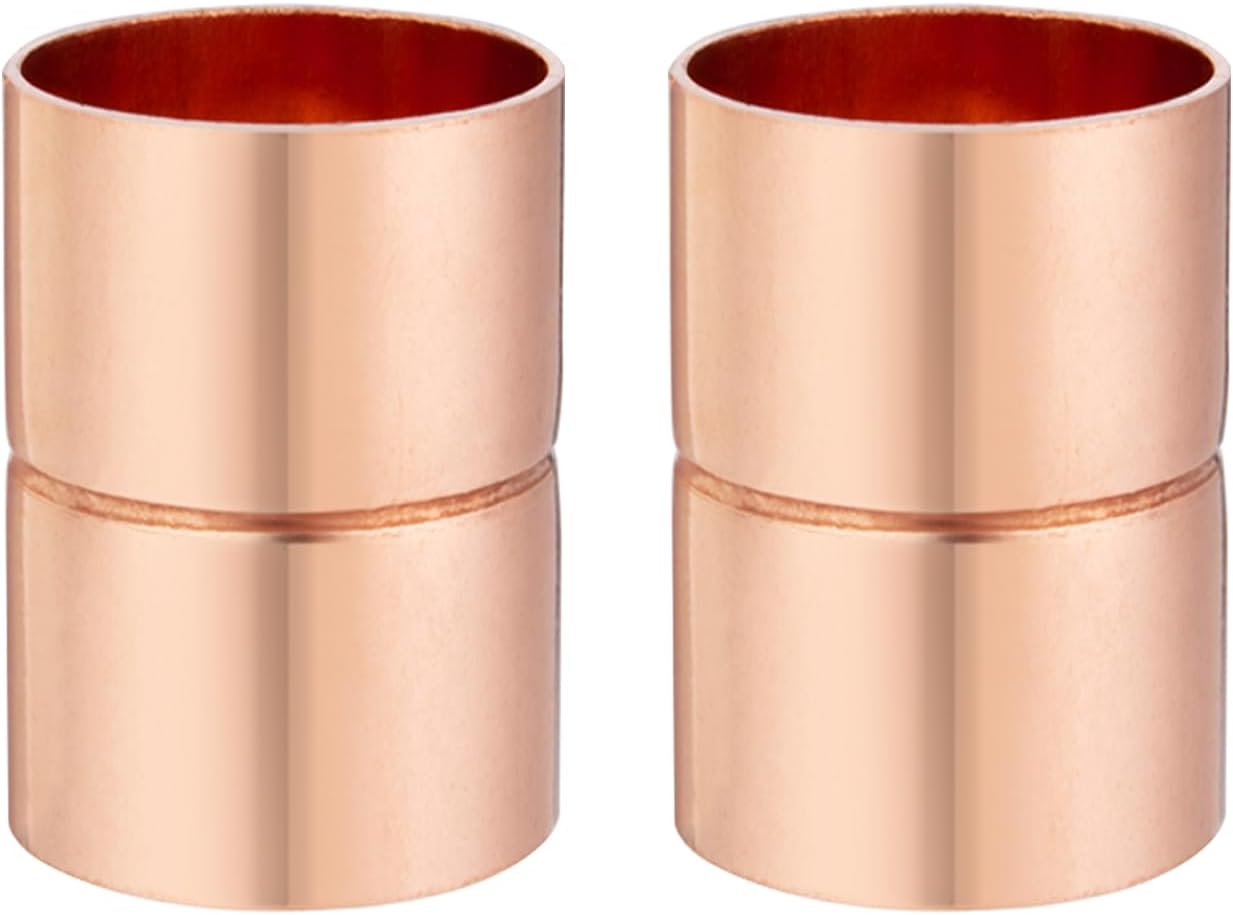 Amazon.com: ZOWZEA Straight Coupling Copper Fittings 1 Inch Copper Pipe ...