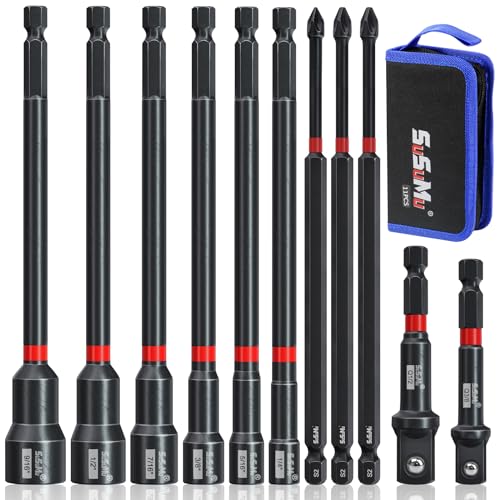 Amazon: 11PCS Impact Rated Magnetic Long Nut Driver Set with Impact ...