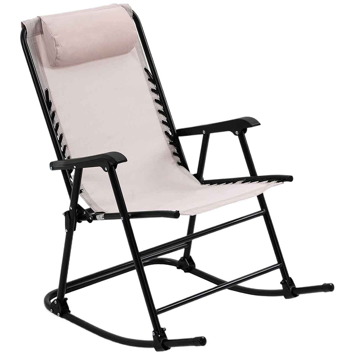 Outsunny Garden Rocking Chair Folding Outdoor Adjustable Rocker Zero ...