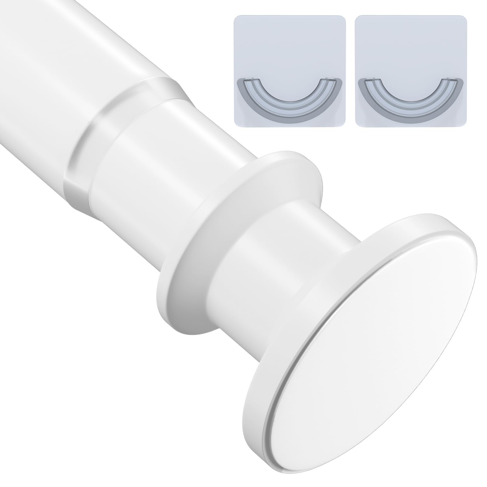 Tension Rod White Shower Curtain Rod 28-48 Inch Small Shower Rods for ...