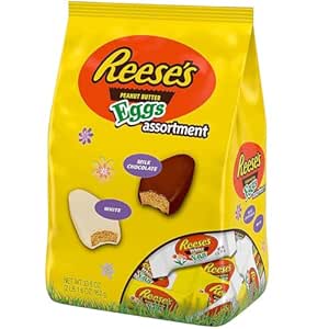Amazon.com: Reese’s White & Milk Chocolate Peanut Butter Eggs Easter Candy Assortment - (Pack of ...
