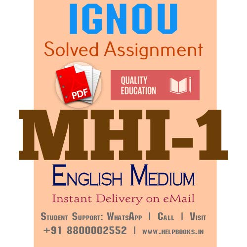 Buy MHI1 IGNOU Solved Assignment 2020-2021 (English Medium) MHI-1 PDF Copy Download Book Online ...