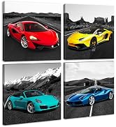 Amazon.com: JiazuGo Modern Car Posters Decor Mens Room Wall Art Prints ...