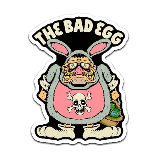 Amazon.com: 4" Easter Bunny The Bad Egg Sticker Funny Goth Monster in ...