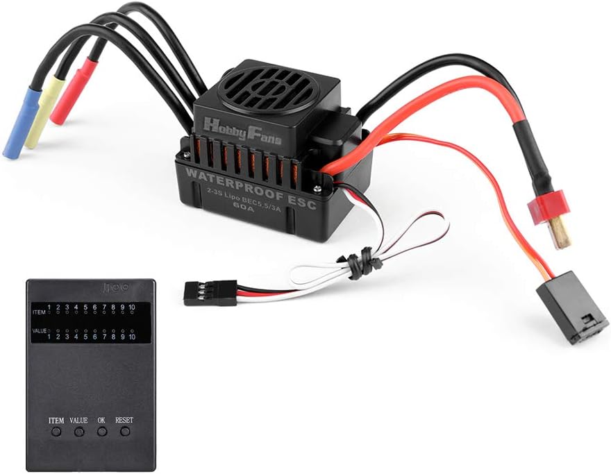 Amazon.com: GoolRC 60A Brushless ESC and Programming Card for 1/10 Off ...