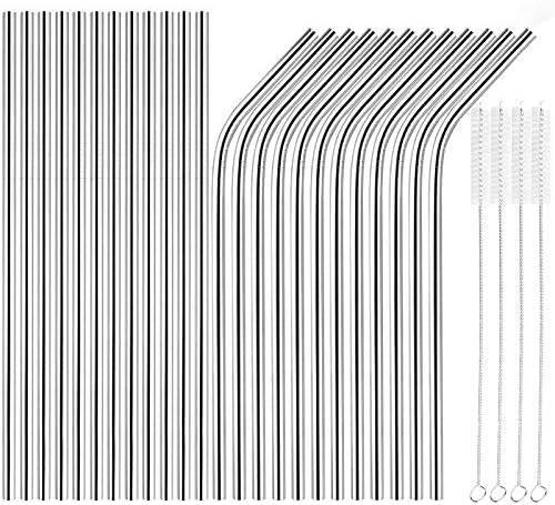 Amazon.com: [24 PCS] Extra Long 10.4 inch Value Pack Reusable Stainless ...