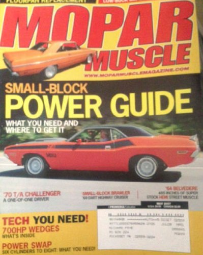 Mopar Muscle Magazine May 2007 - Small-block Power Guide - 1970 T/A ...