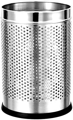 Zero to Infinity Stainless Steel Perforated Round Dustbin, Medium 7"X10 ...