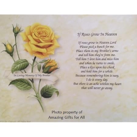 Amazon.com: In Memory of Brother"If Roses Grow in Heaven" Gift For Loss ...