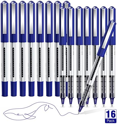 Amazon Basics Retractable Gel Ink Pens - Fine Point, Blue,12 Count ...