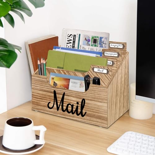 Snapklik.com : Rustic Mail Organizer Letter Sorter For Counter, Mail ...