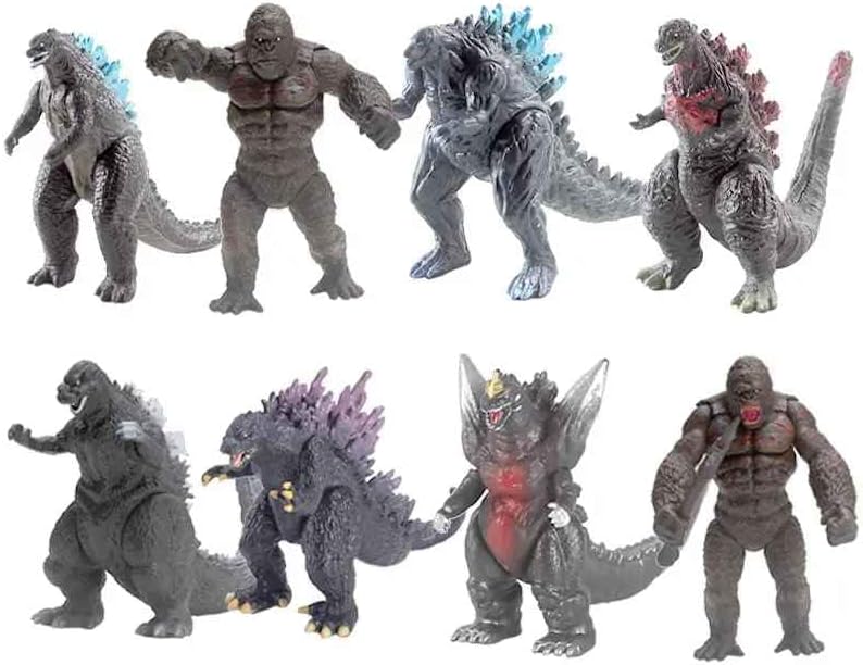 Buy RVM Toys Godzilla vs King Kong Set of 8 Action Figure 7cm for Car ...
