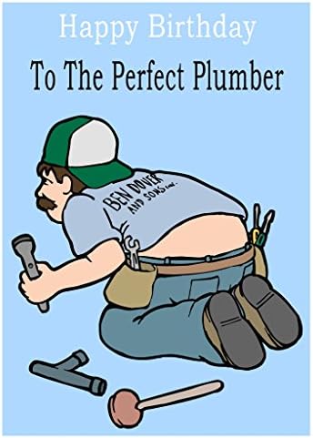 Plumber birthday card, Perfect Plumber birthday card, Size 8 x 5.5 ...