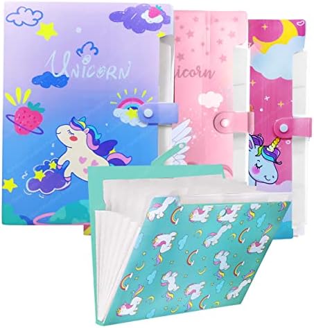 FunBlast Unicorn A4 Paper File Folder With Button Lock Pack Of 4 Pcs ...