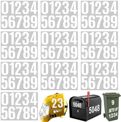 Amazon.com: White Numbers Stickers 4 inch 10 Sheets Mailbox Numbers ...