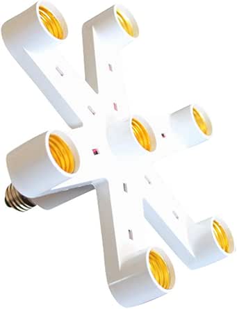 Vicko 7 Light Socket Splitter,E27 Multi Light Bulb Adapter, Standard ...