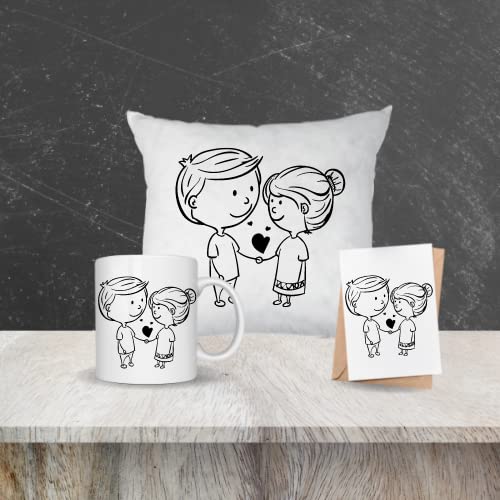 Buy Relanta-Combo Gift Hamper for Couples | Pillow, Mug, Greeting Card ...