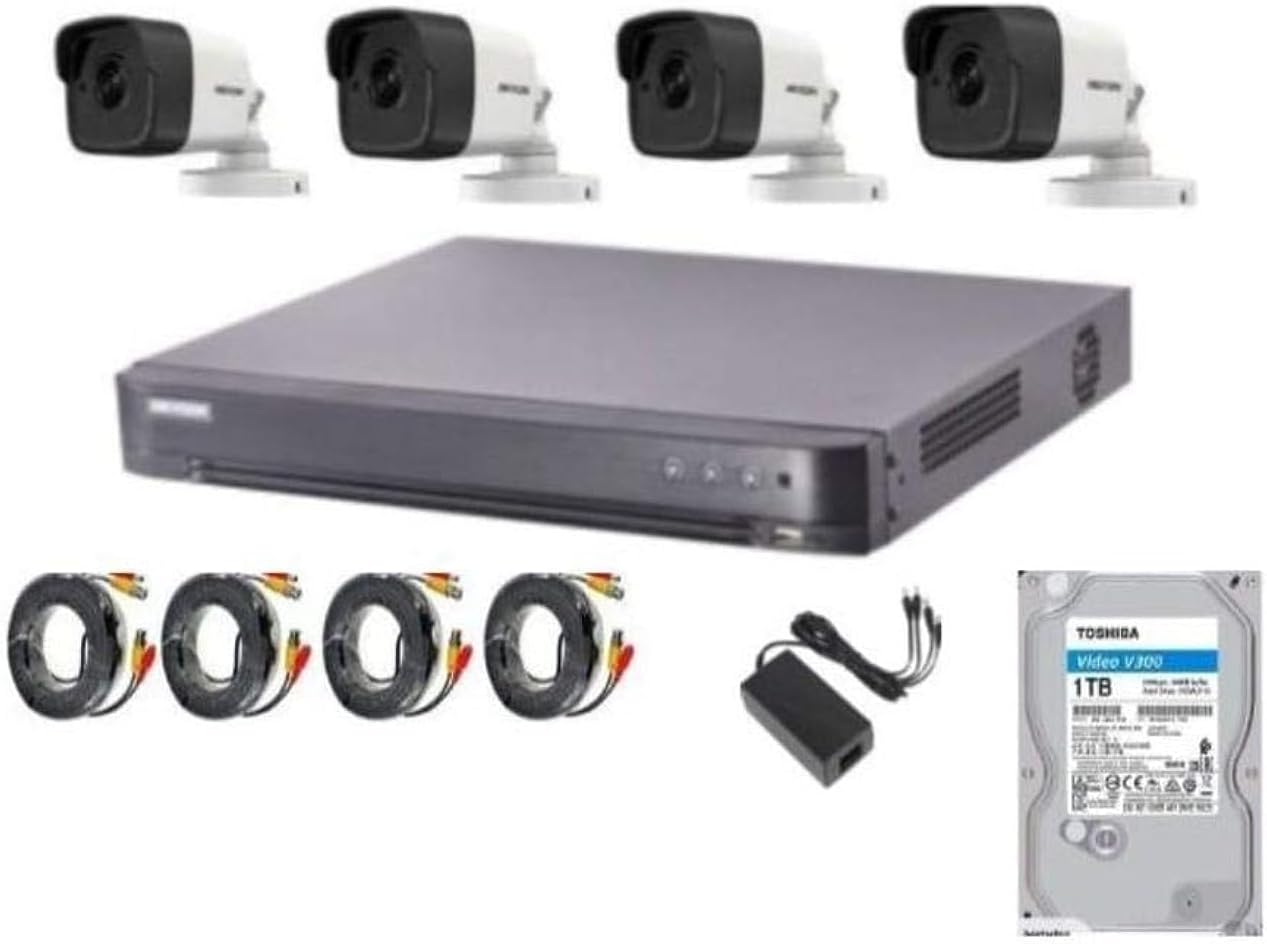 HIKVISION 5MP HD 4 Cameras ,4CH DVR,1TB HDD,Adaptors,Cable : Buy Online ...