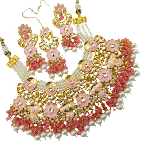 Buy Dev Fashion Hub Alloy Jewellery Necklace With Earring And Mangtikka ...