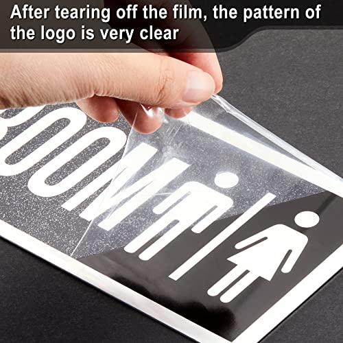 Snapklik.com : 2 Pcs Double Sided Metal Restroom Sign 12 X 4 Inch Black ...