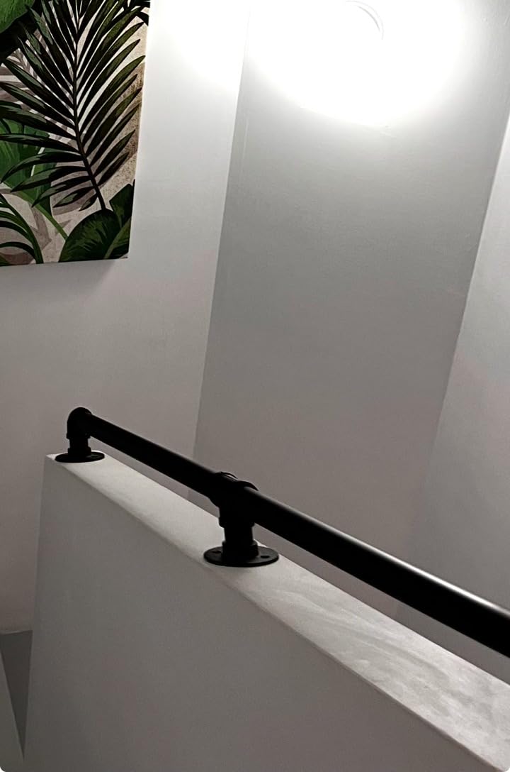 Muzata 5ft Staircase Handrail Black Pipe Handrail Staircase Steps Hand ...