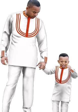 African Parent-Child Clothing Long Sleeve Slim Fits Dashiki Outfits for ...