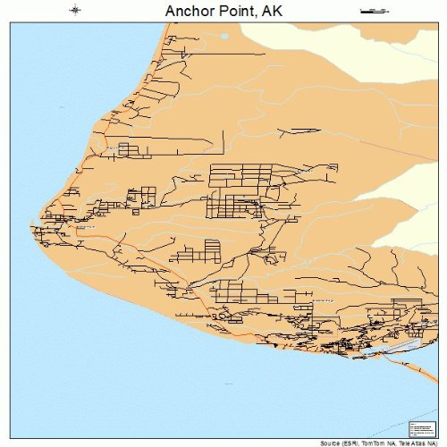 Large Street & Road Map of Anchor Point, Alaska AK - Printed poster ...