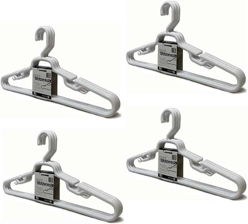 Amazon.com: 19" Heavy Duty Plastic Hangers - Set of 12 - White By ...