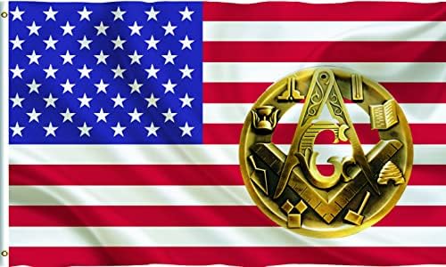 Amazon.com : 3x5 USA Mason Flag Freemason Masonic American Flag : Patio ...