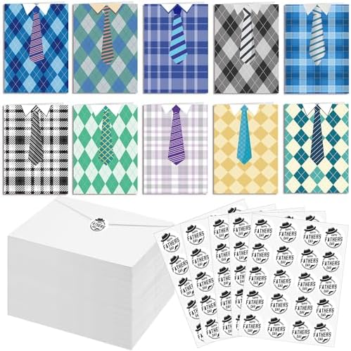 Amazon.com : Nezyo 100 Set Father's Day Cards with Envelopes Stickers ...