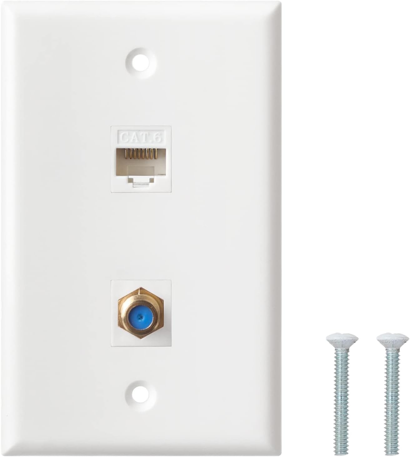 Amazon.com: Weewooday 8 Pack Cat 6 Ethernet Wall Plates, Cat 6 Coax ...