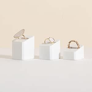 Amazon.com: GemeShou 3pcs White Ring Display Stand for Selling, Gypsum ...