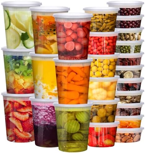 Deli Containers with Lids 48 Sets [8,16, 32 oz 16 Each ] - Food Storage ...